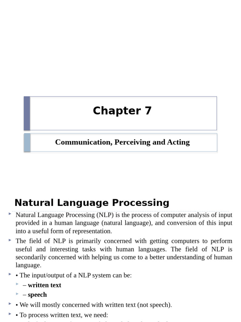 Chapter 7 - Communication Perceving and Acting | PDF | Part Of Speech ...