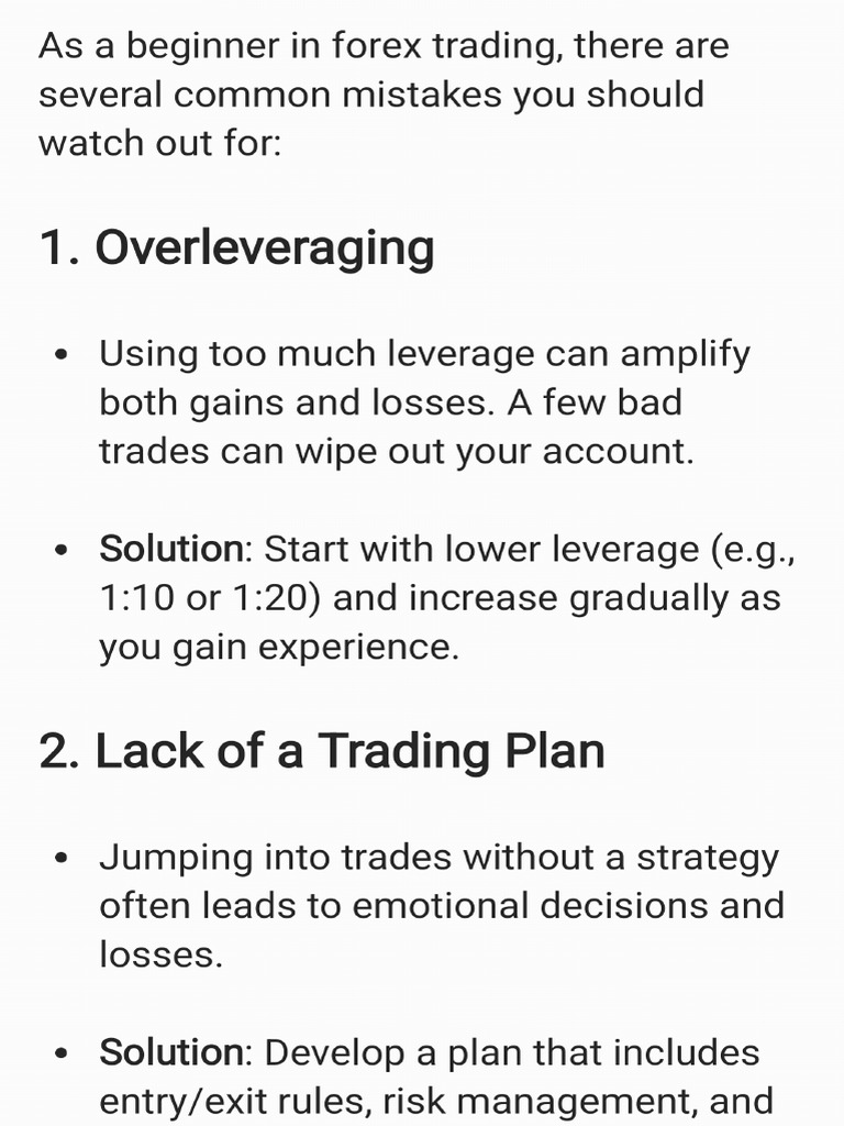 Forex Trading Beginner Mistakes | PDF