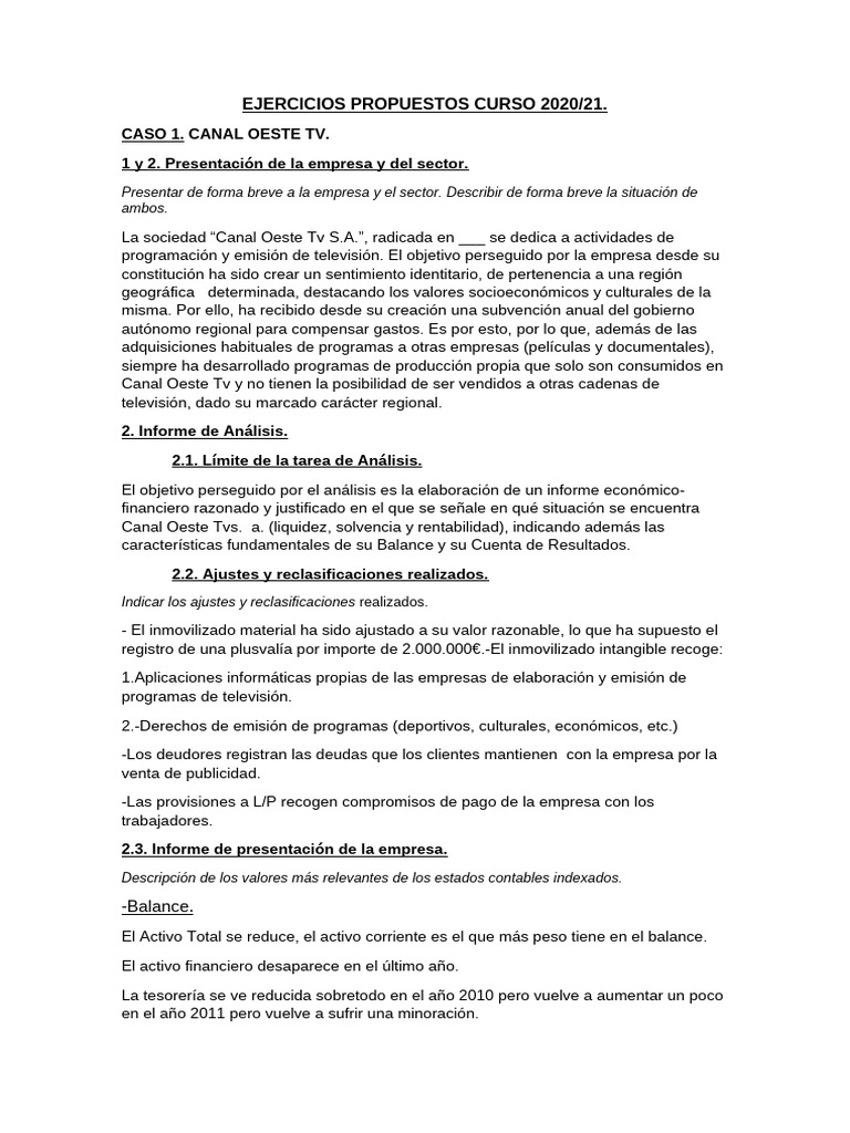 Ejercicios Propuestos TEMA 1 | PDF | Deuda | Business