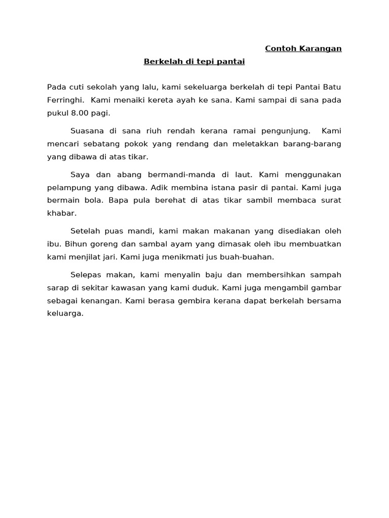 Berkelah Di Tepi Pantai | PDF