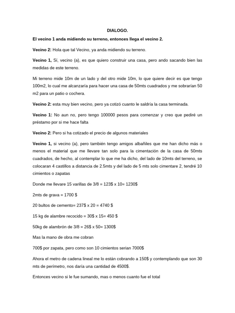 Dialogo | PDF | edificio | Materiales de construcción
