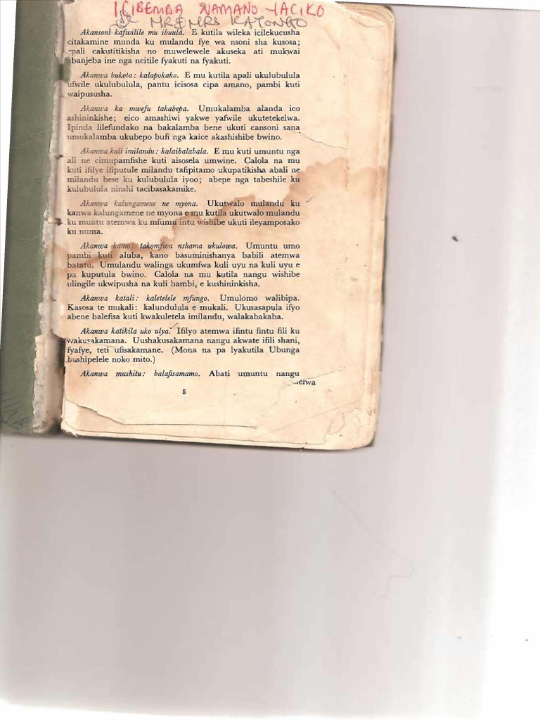 Bemba Proverbs | PDF