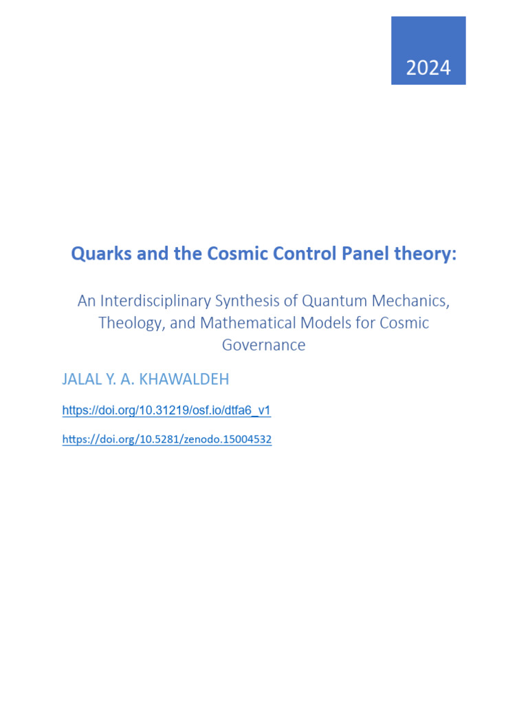 Quarks and The Cosmic Control Panel Theory by Jalal Khawaldeh (2024 ...