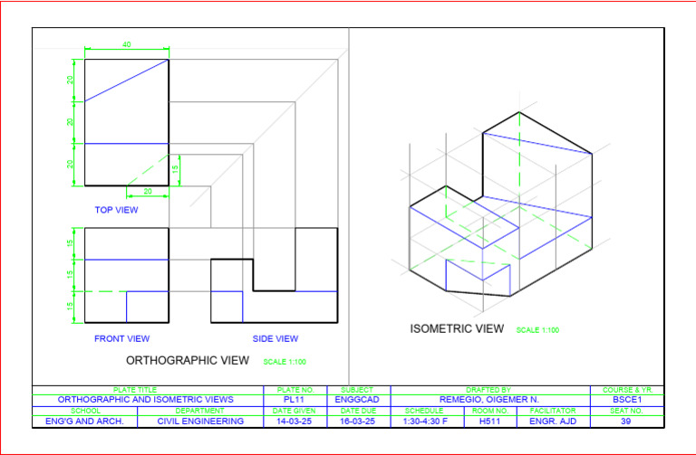 Orthographic & Isometric Views Guide | PDF
