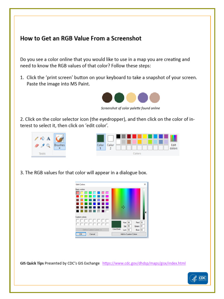 GIS Tips RGB Values | PDF