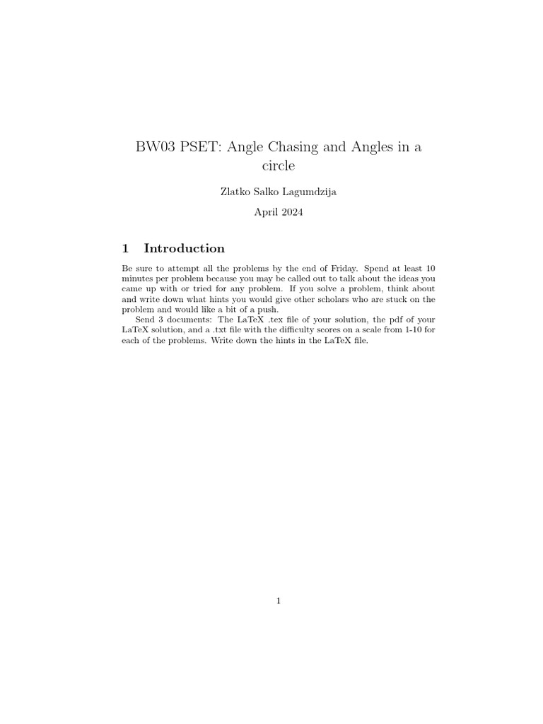 Angle Chasing & Circle Geometry Problems | PDF | Circle | Triangle