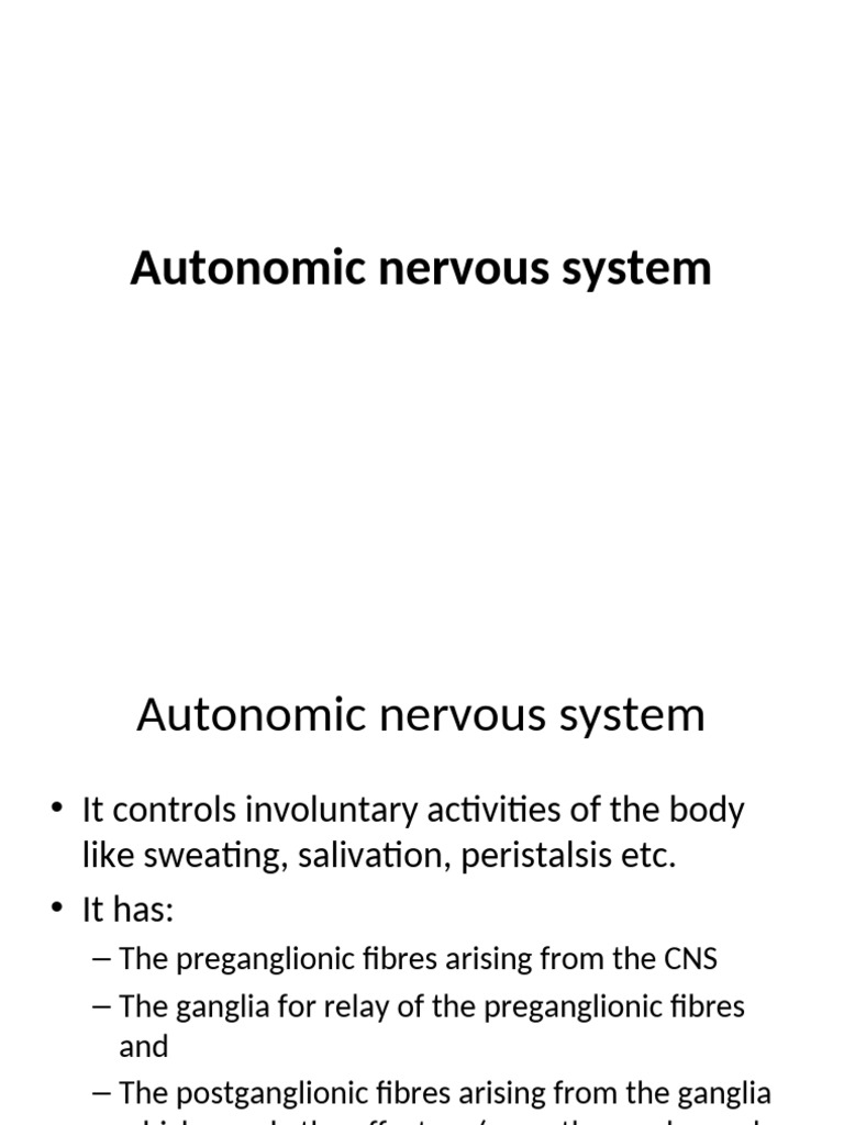 5.autonomic Nervous System | PDF | Autonomic Nervous System | Neuroscience