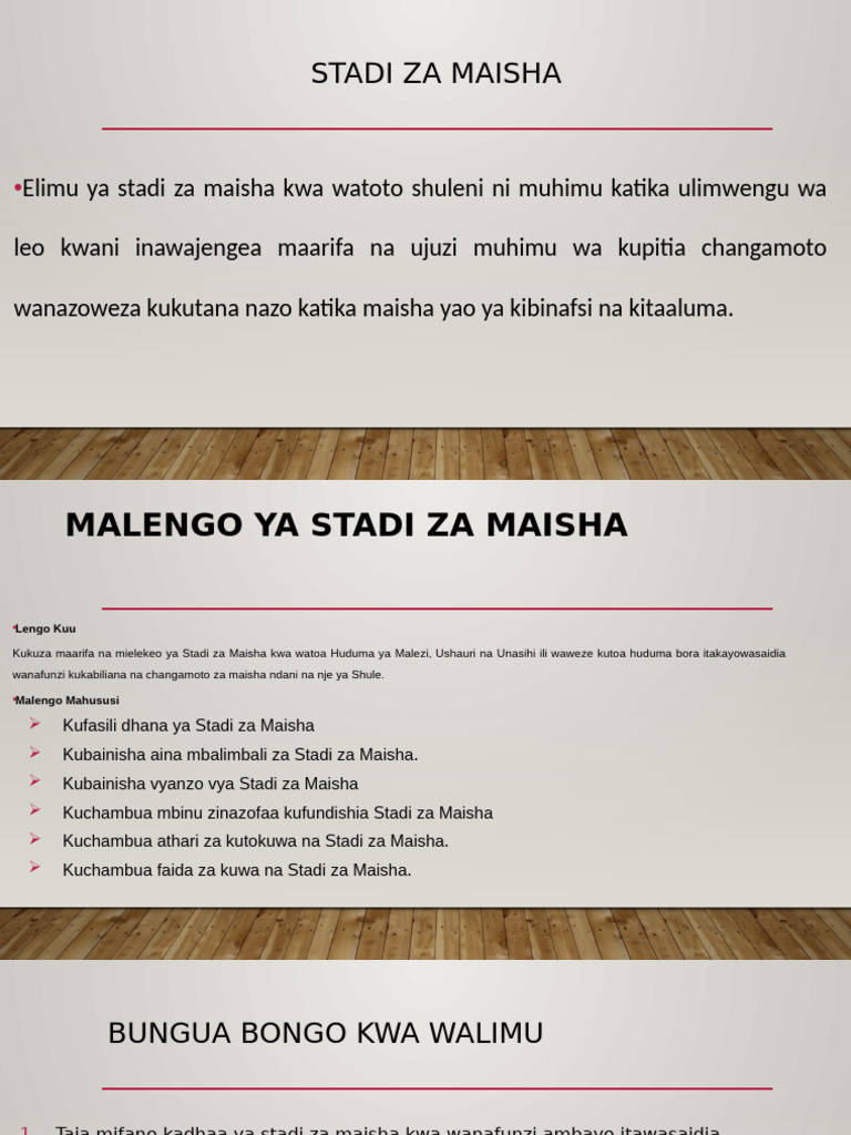 Stadi Za Maisha Kleruu | PDF