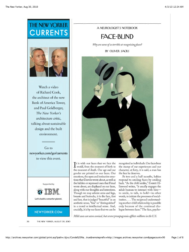2010 - Sacks - Face-Blind Prosopagnosia | PDF