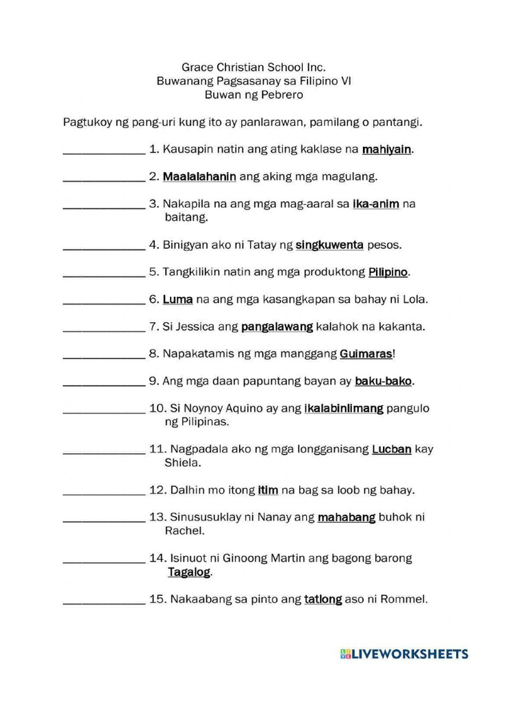Worksheet 1907877 | PDF