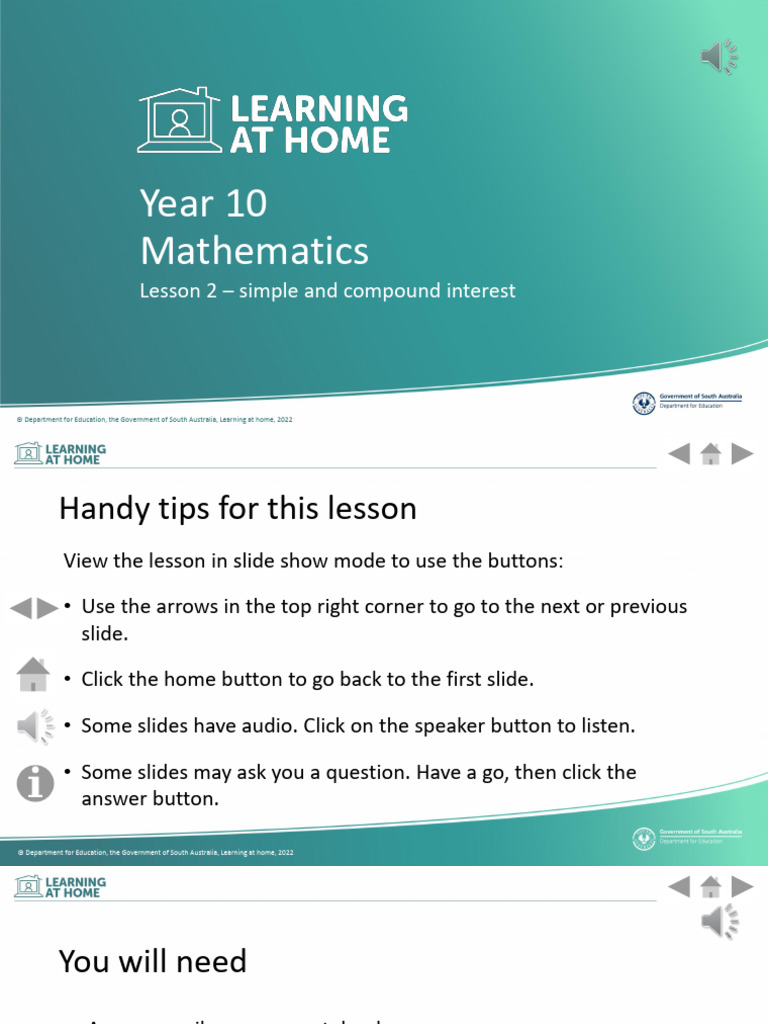Year 10 Math: Simple & Compound Interest | PDF | Interest | Percentage