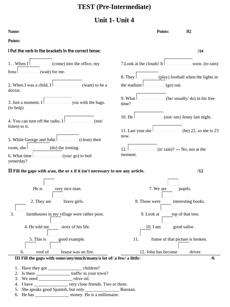 Test b1.1 Unit 1-Unit 6 (1) | PDF