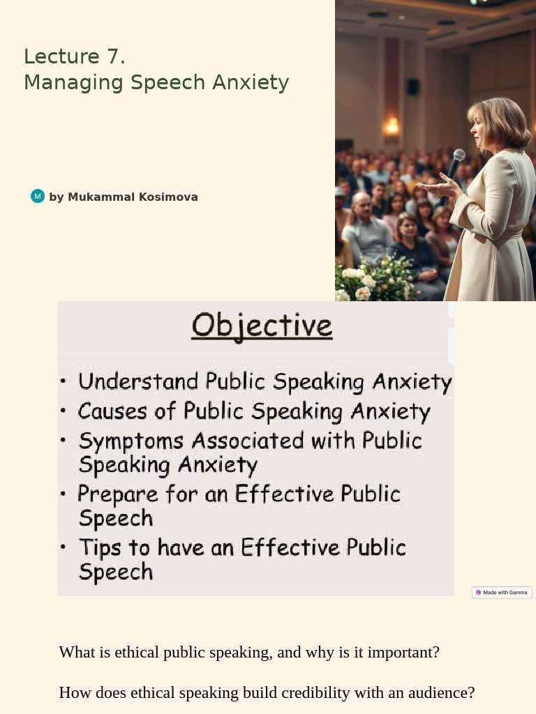 Overcoming Speech Anxiety Strategies | PDF | Anxiety | Public Speaking