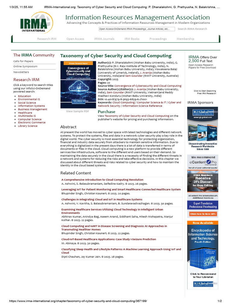 Information Resources Management Association: Taxonomy of Cyber ...