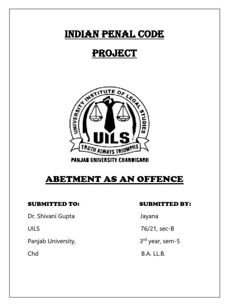 Abetment, Jayana, 76, Sec B | PDF | Aiding And Abetting | Criminal Law