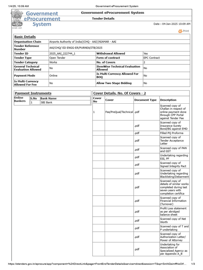 Tender Summary | PDF | Business | Economies