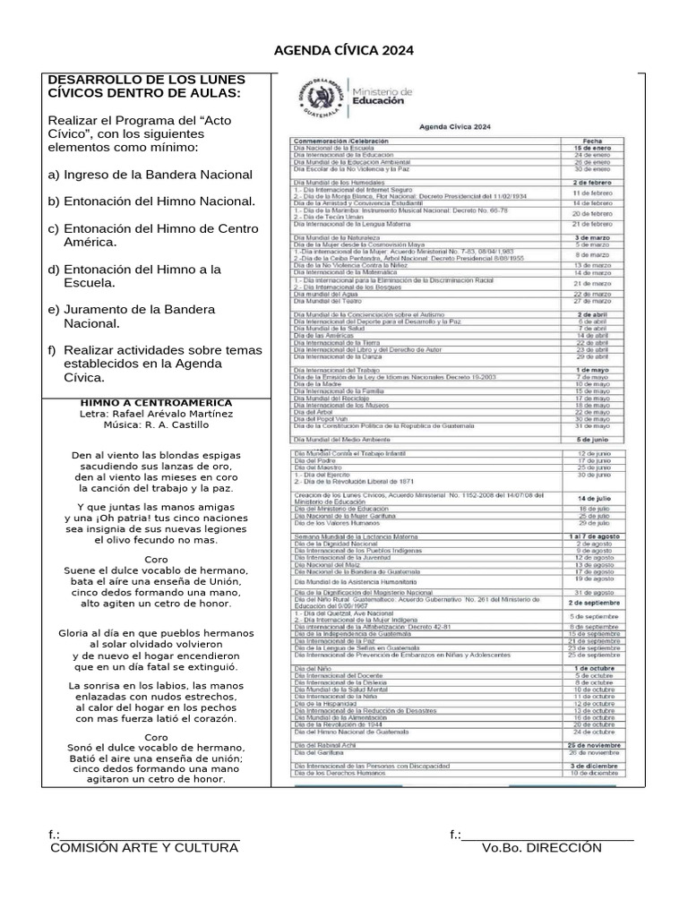 Agenda Cívica 2024: Actos y Programa | PDF