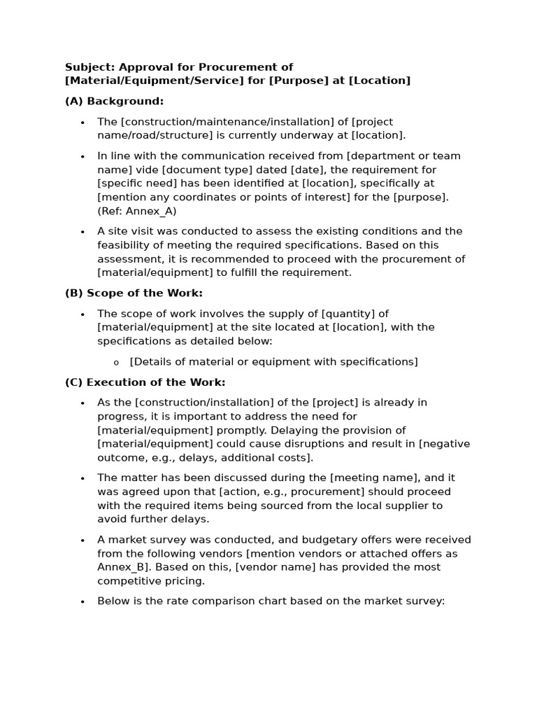 Emergency Material Procurement Format | PDF | Specification (Technical Standard) | Procurement