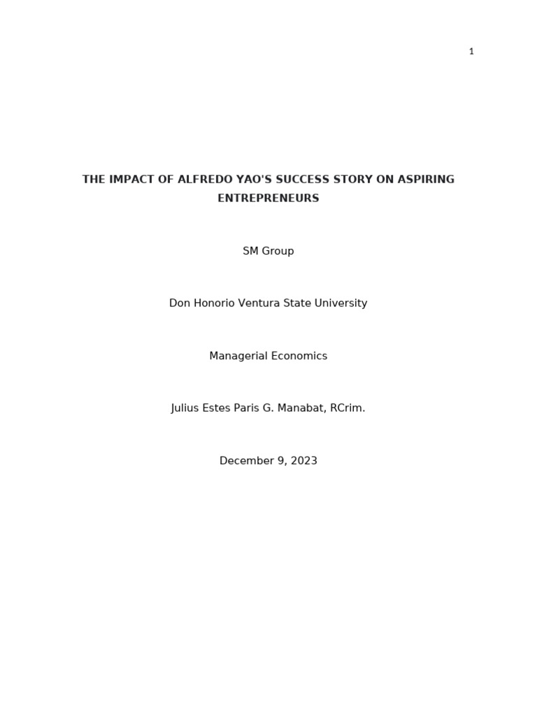 SM-GROUP-MANECON | PDF | Entrepreneurship