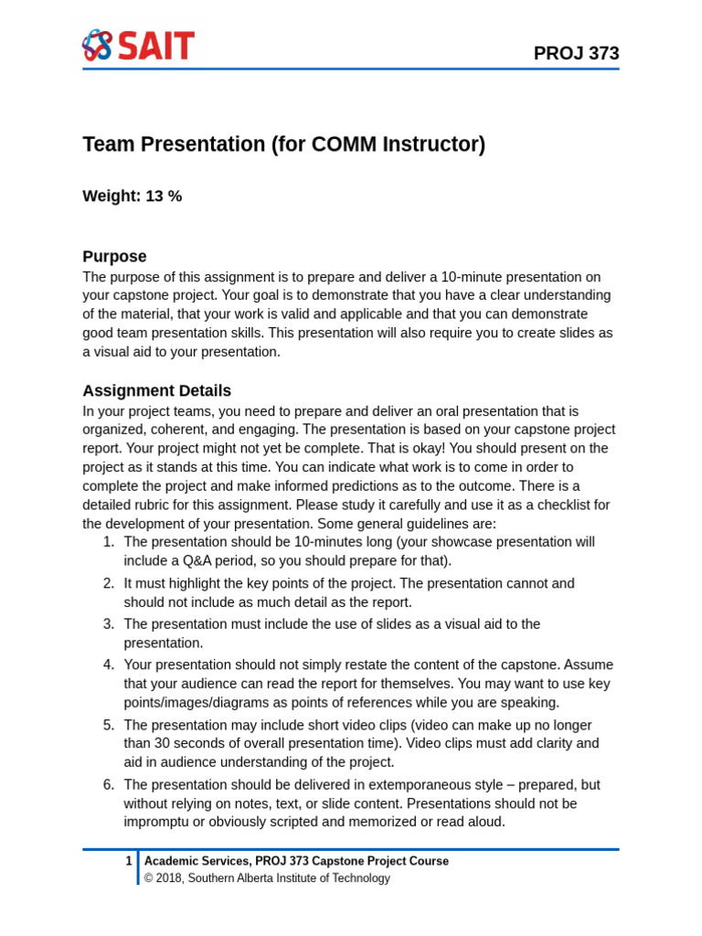 Capstone COMM Presentation Requirements | PDF | Cognition | Learning