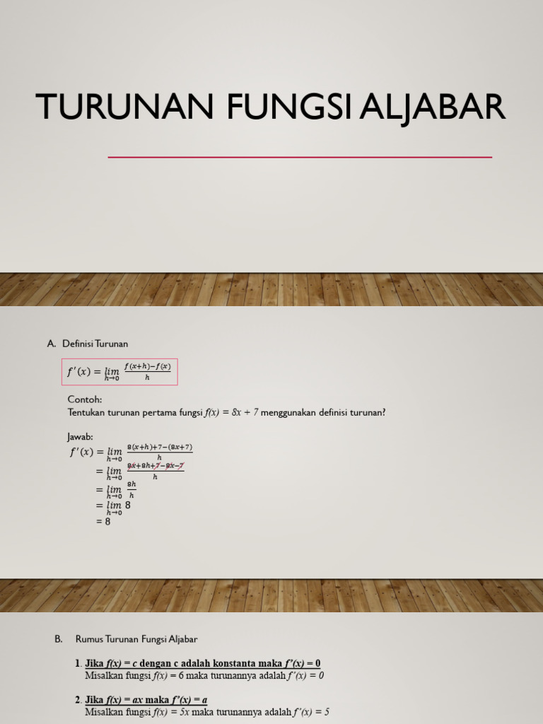 Turunan Fungsi Aljabar | PDF