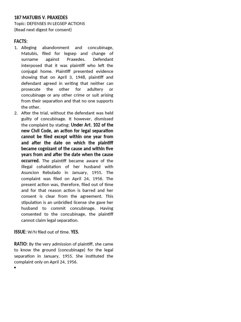 187 Matubis V Praxedes | PDF
