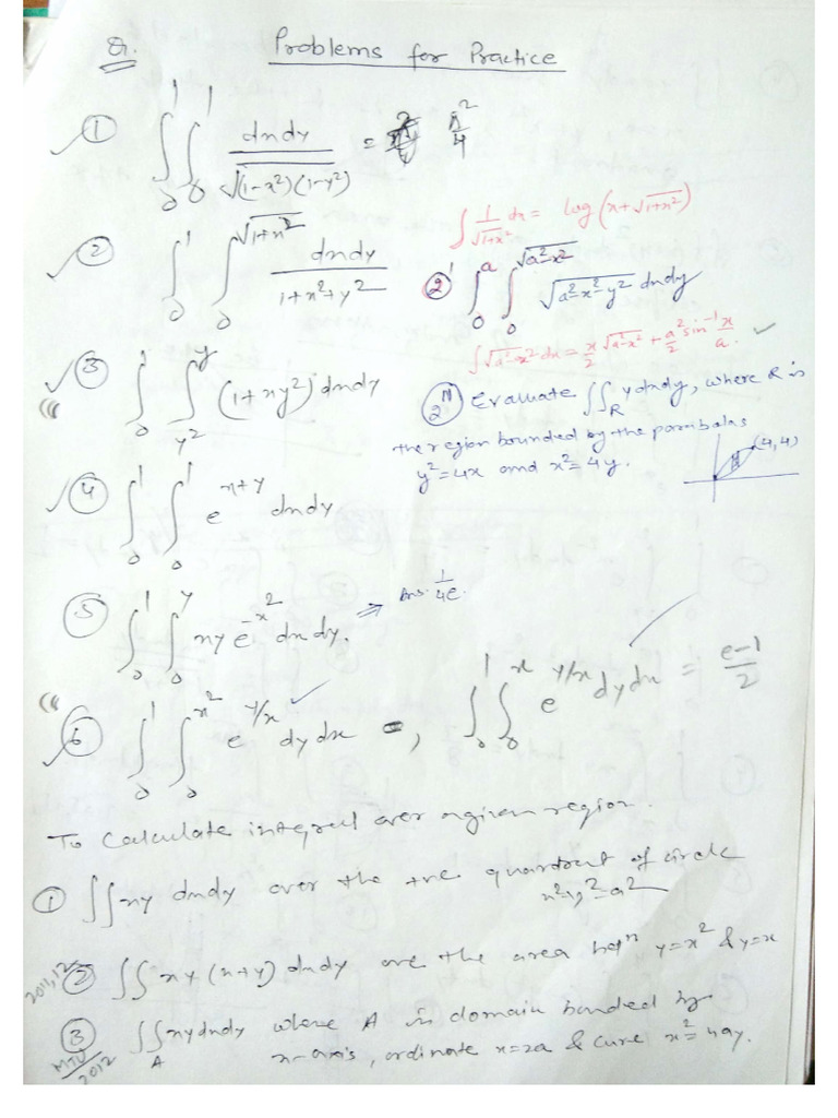 Lecture02 - Problems Based On Multiple Integrals | PDF