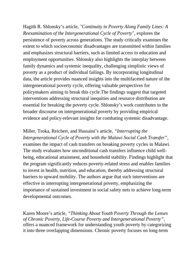 Poverty Literature Review | PDF | Poverty | Poverty & Homelessness