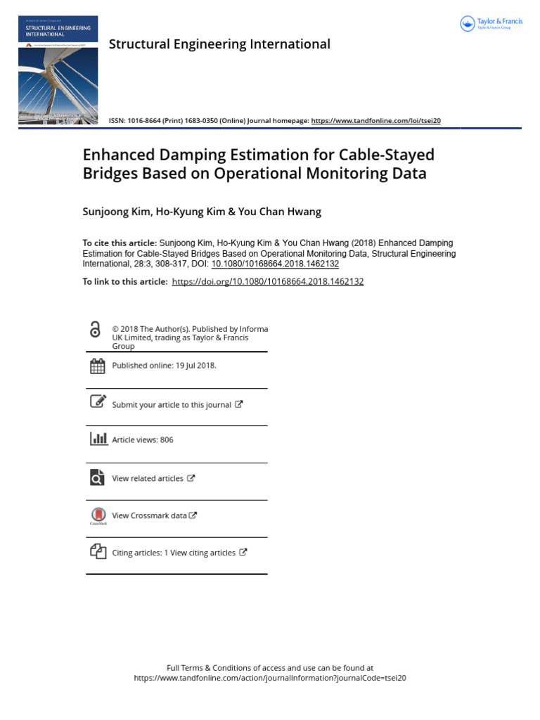 Enhanced Damping Estimation For Cable Stayed Bridges Based On ...