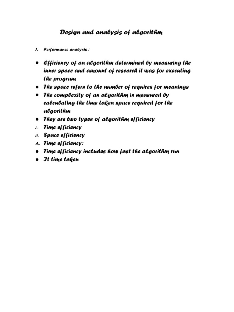 Design and Analysis of Algorithm | PDF