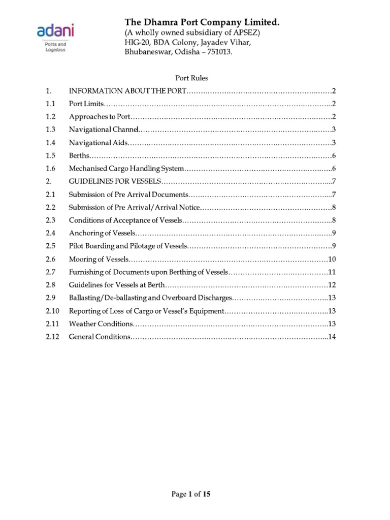 DPCL Port Information | PDF