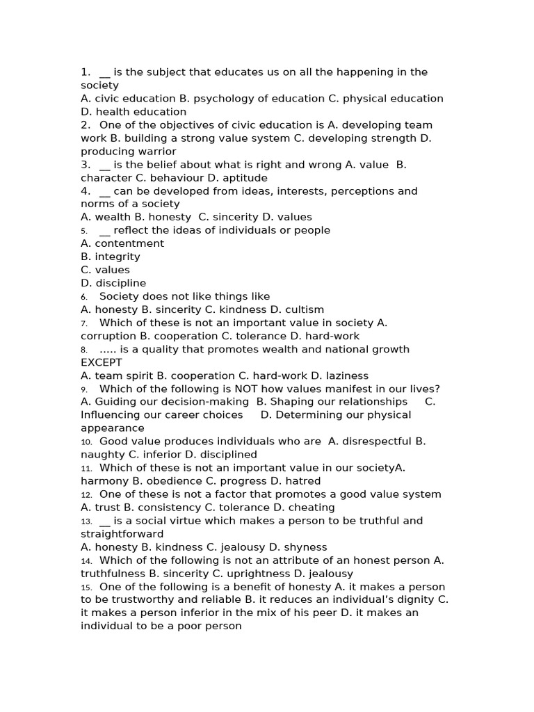 Civic Education For Junior Class | PDF | Citizenship | Elections