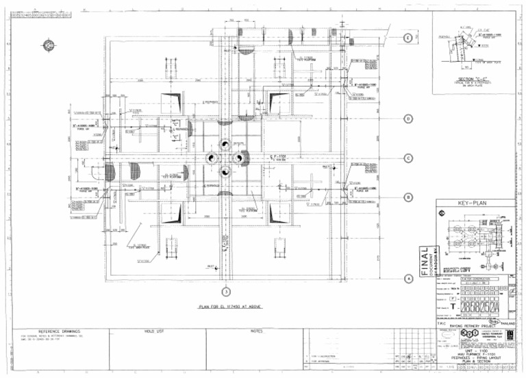T-2.858.252 Hvu Furnace F-1101 Peepholes - Piping Lay-Out Plan & Section | PDF