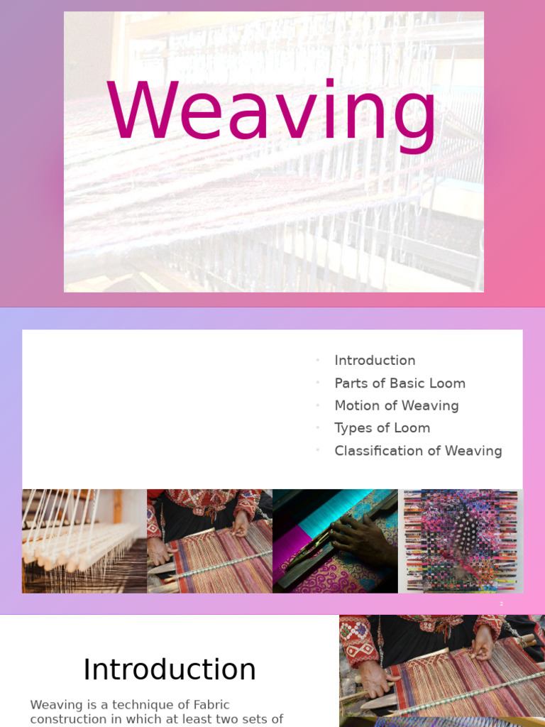 Introduction To Weaving Techniques Pdf Loom Weaving