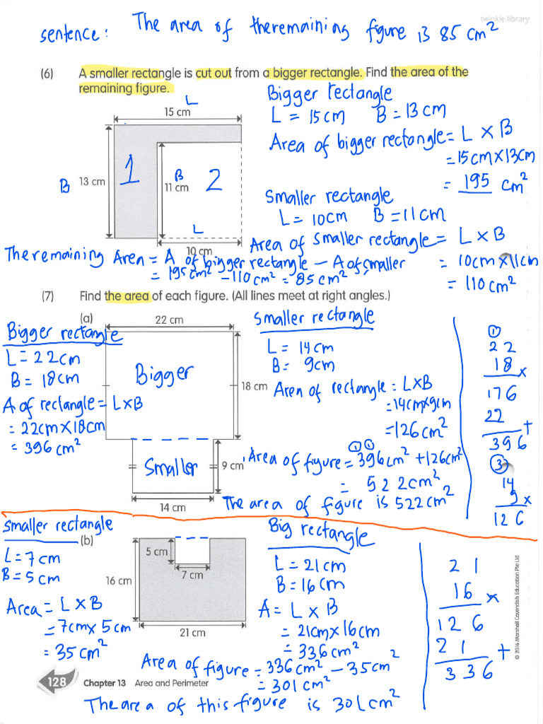 Area and Perimeter WB P 129 | PDF