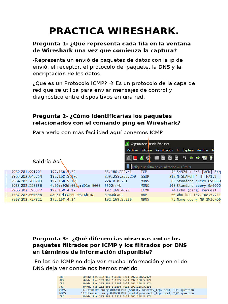Practica Wireshark | PDF