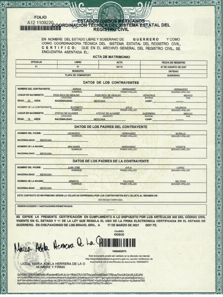 Acta de Matrimonio | PDF