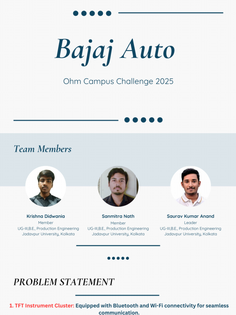Bajaj Auto Ohm Campus Challenge Submission Saurav | PDF