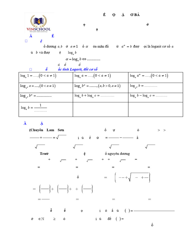 PHT Nâng Cao - Toan 11 - Bài 19 - Logarit | PDF