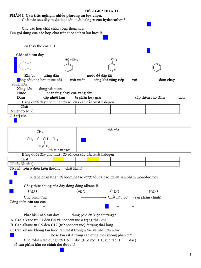 GV 11A3 ĐỀ 2 3 ÔN GK2 HÓA 11 | PDF