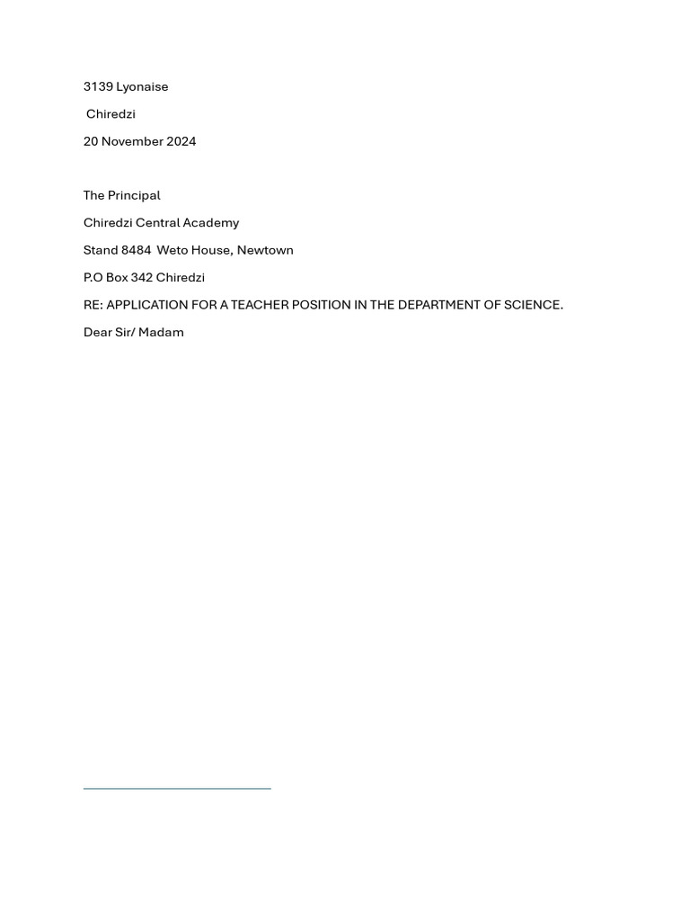 Takudzwa Manyora Application | PDF