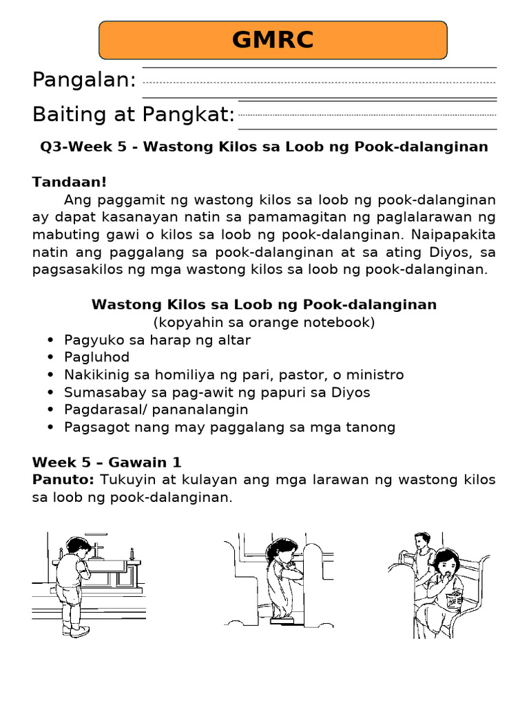 GMRC - Q3 Week 5 Activity Sheet | PDF