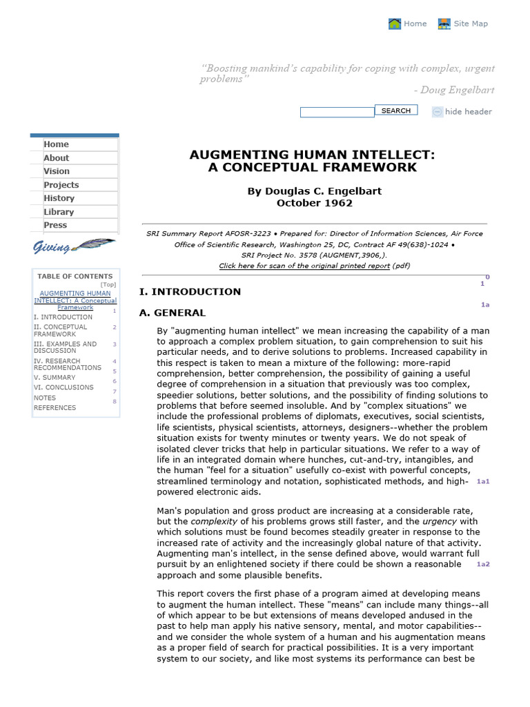 Augmenting Human Intellect - Hlamt - Dengelbart | PDF | System | Concept