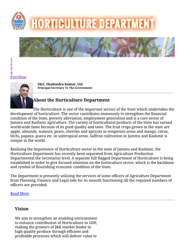 Horticulture Department, Government of Jammu & Kashmir | PDF | Horticulture | Agriculture