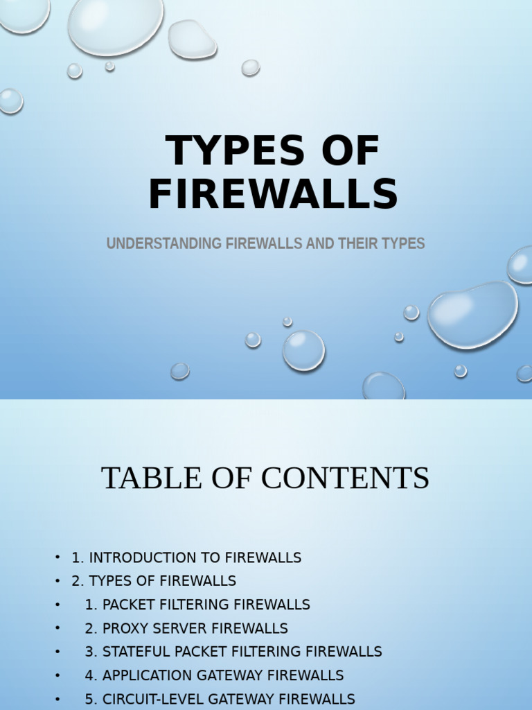 Types of Firewalls Explained | PDF | Firewall (Computing) | Computer ...