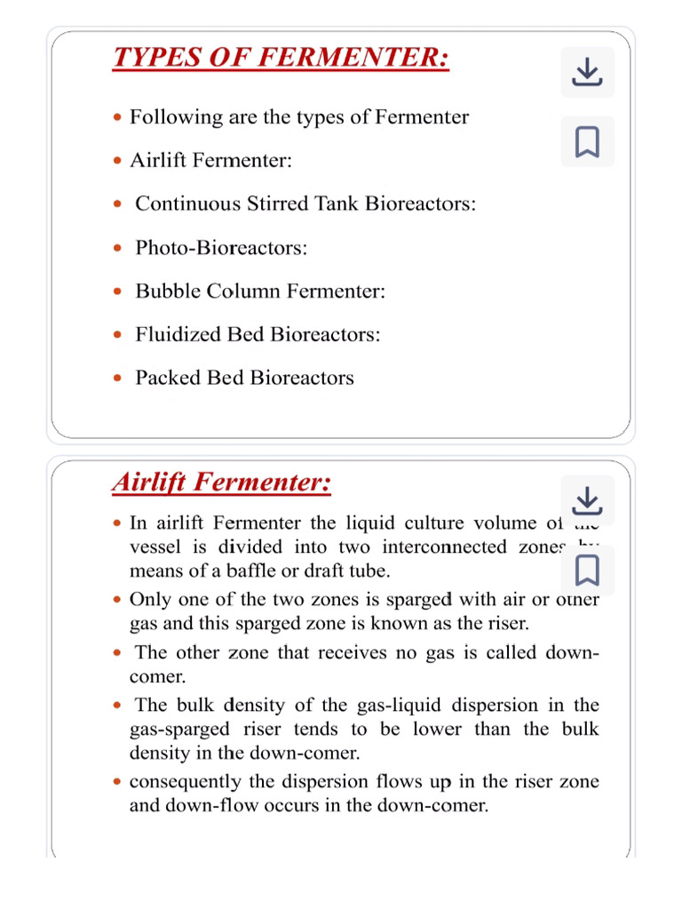 Types of Fermenters | PDF
