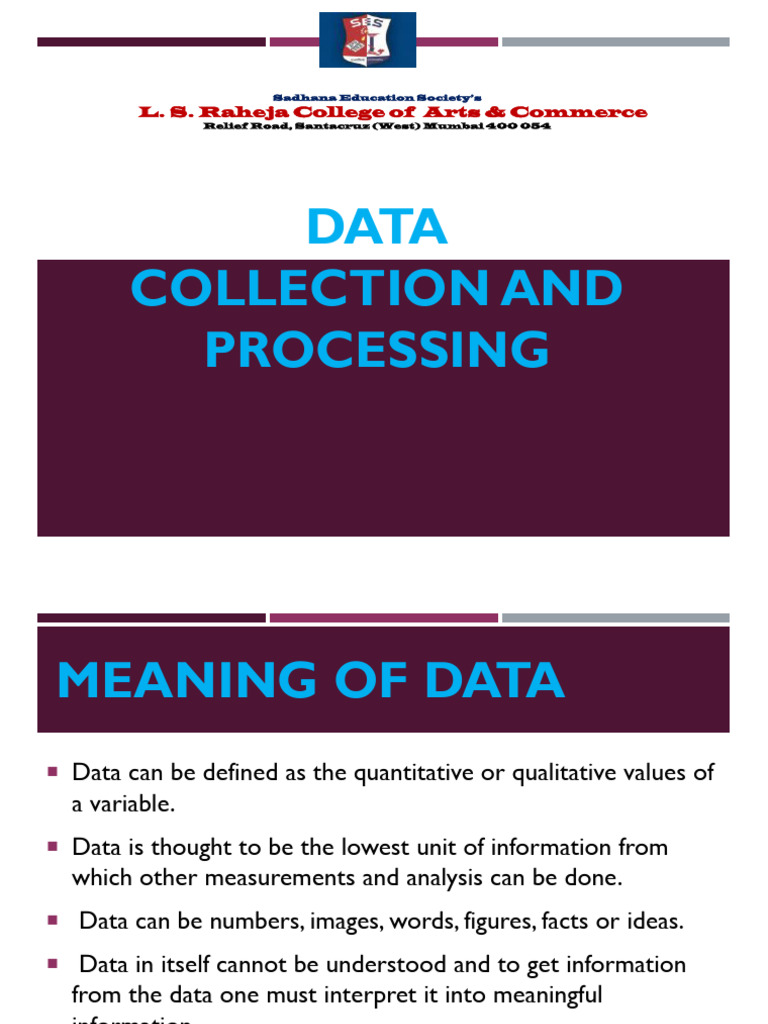 UNIT 2 Data Collection & Processing | PDF | Survey Methodology | Experiment