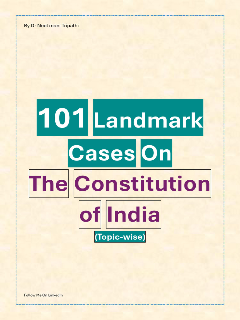 Landmark Cases of Indian Constitution | PDF | Government | Justice