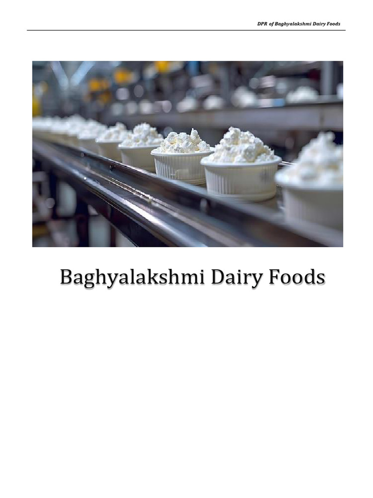 Baghyalakshmi Dairy Foods Sample | PDF | Small And Medium Sized ...