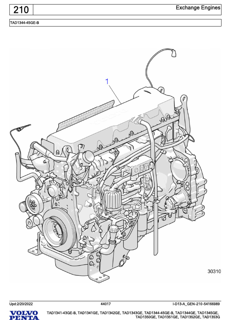 VOLVO PENTA TAD1342GE-B, TAD1341-43GE-B, TAD1341GE, TAD1342GE ...